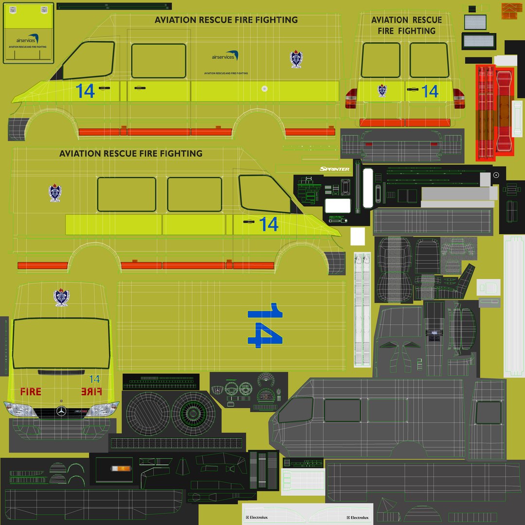 3d model mercedes sprinter fighting