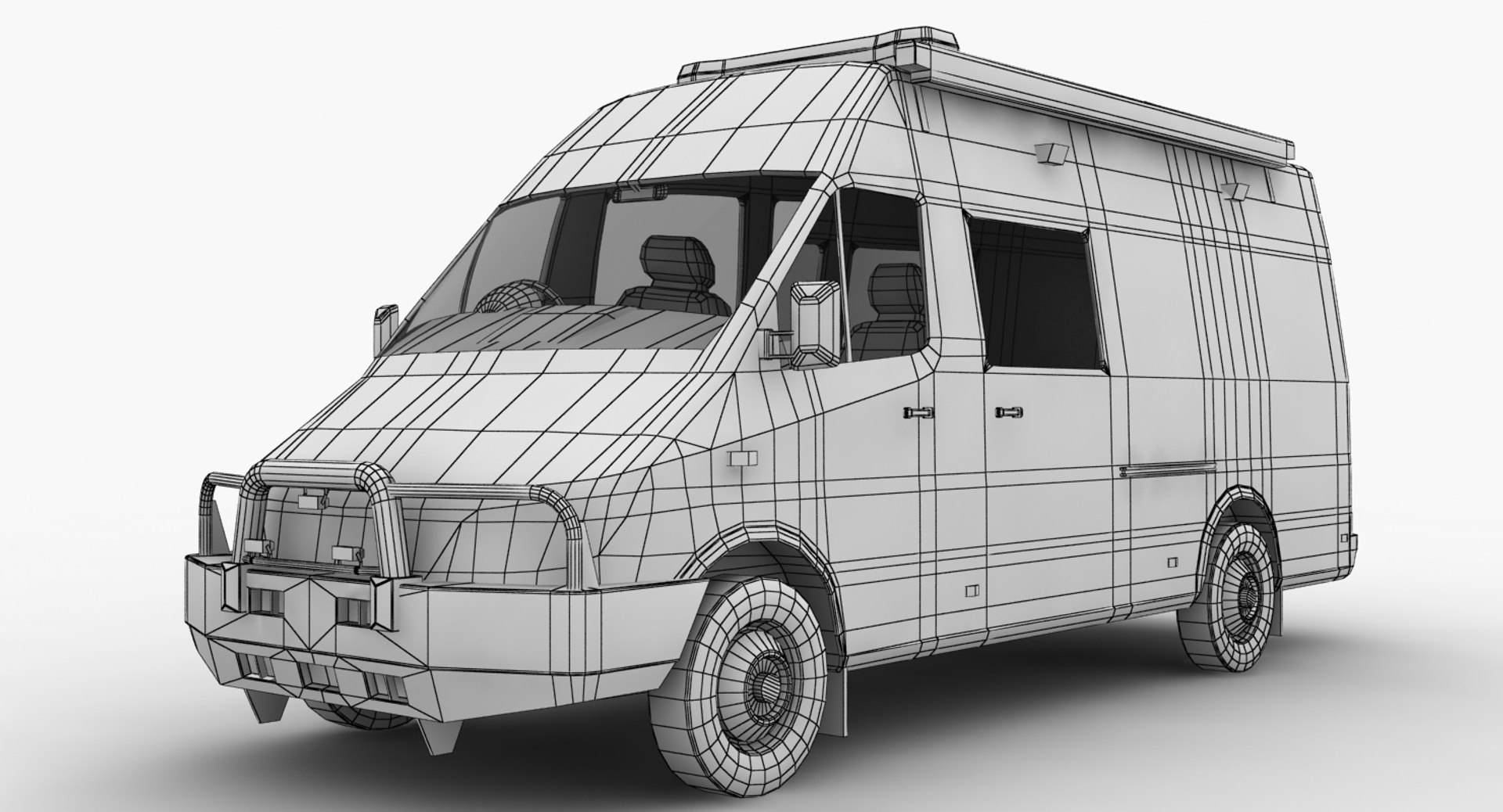 3d Model Mercedes Sprinter Fighting