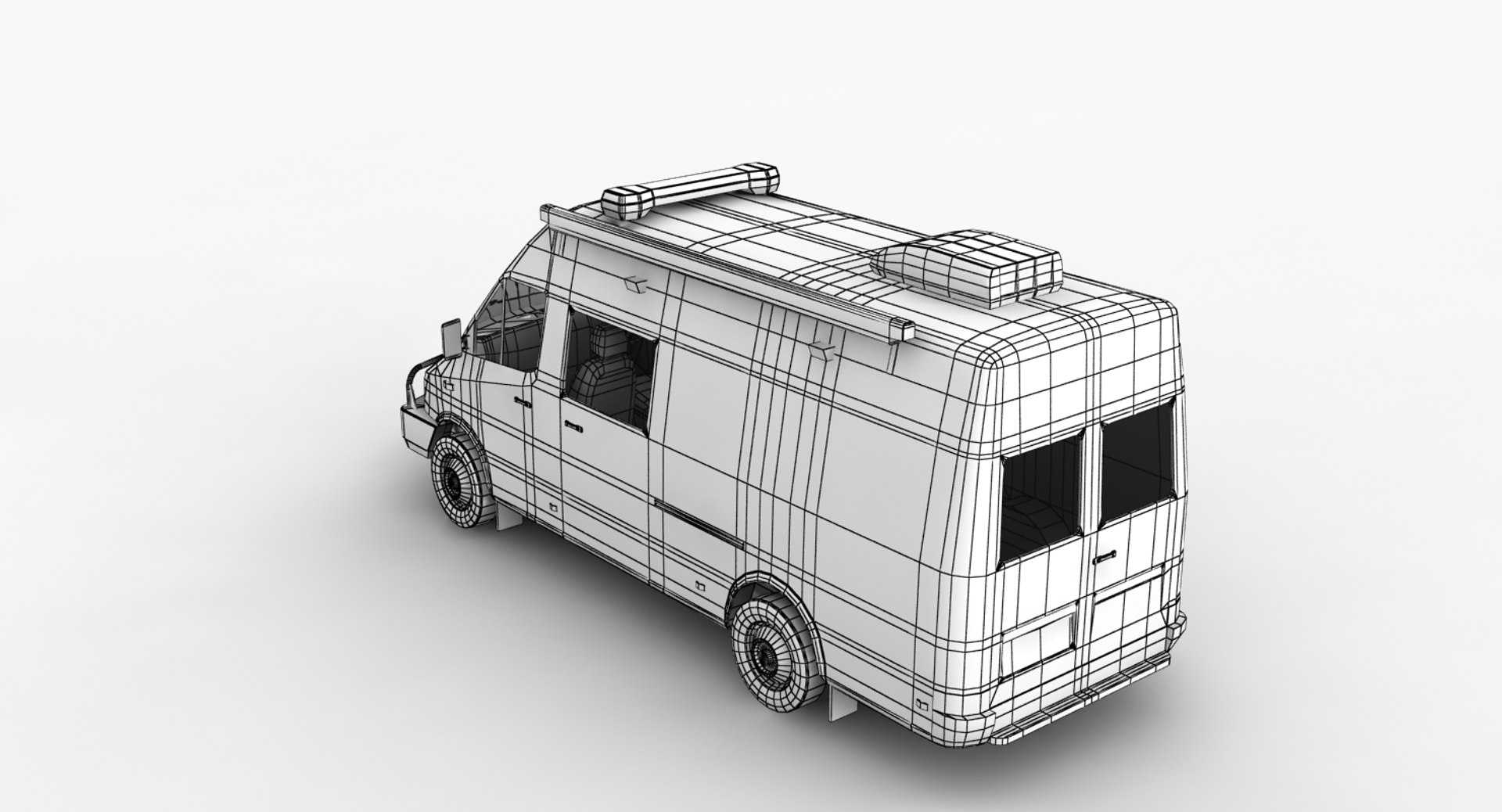 3d Model Mercedes Sprinter Fighting