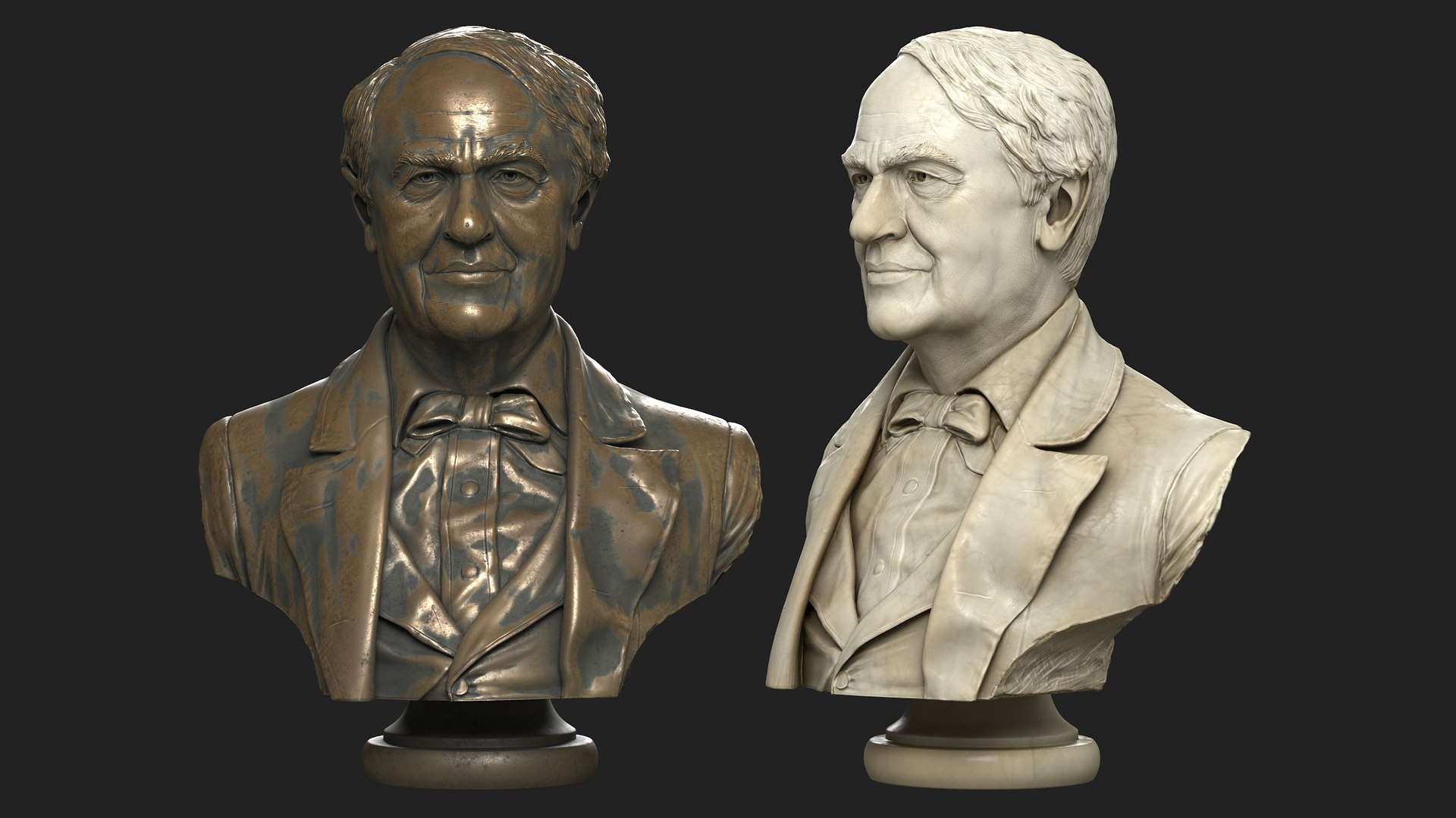 bust thomas edison 3d model