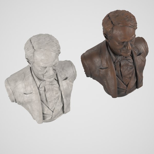 bust thomas edison 3d model