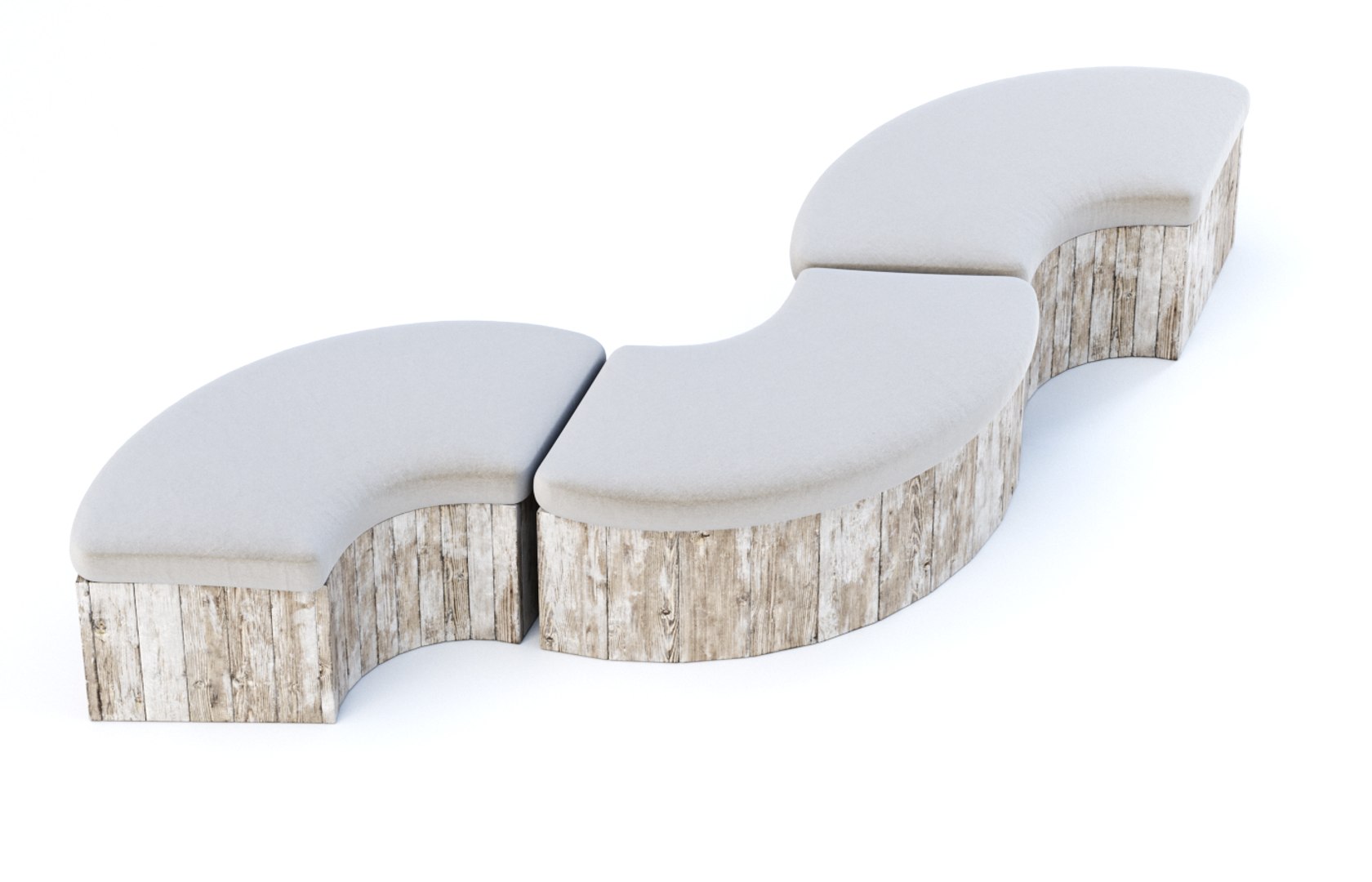 Eric Modular Wooden Bench SD22 Model - TurboSquid 1998066