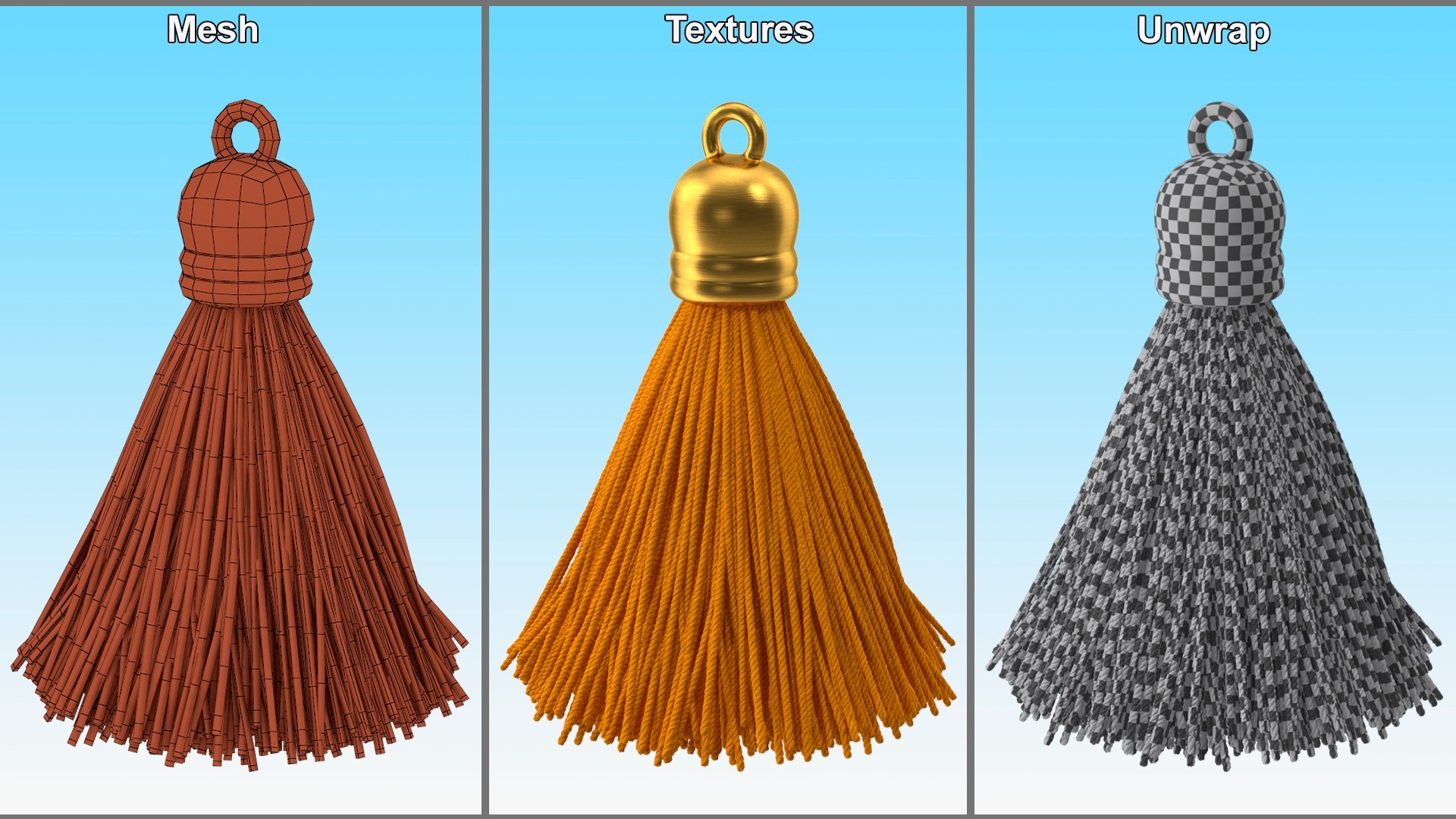 3D Model Tassels Collection - TurboSquid 2199359