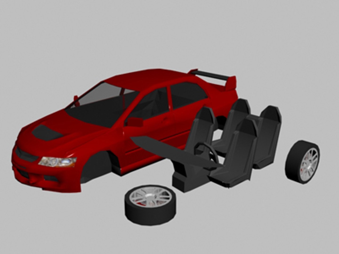 Mitsubishi Lancer Evolution 9 3d Model