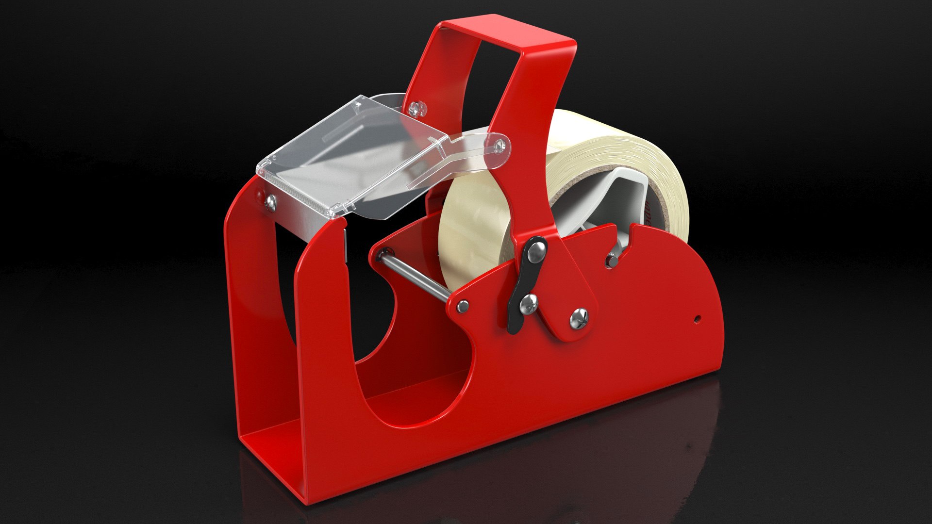 3D Benchtop Tape Dispenser With Safety Guard Yellow - TurboSquid 1828157