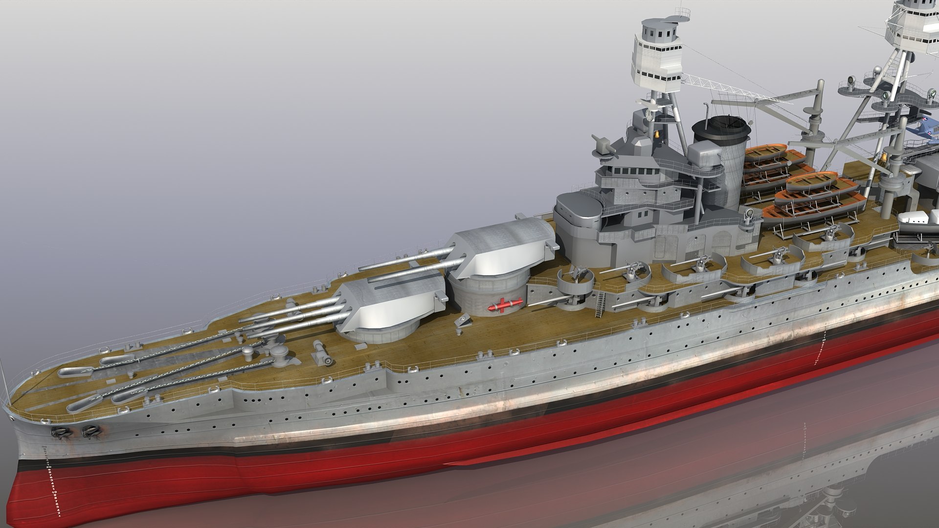 3D model USS Oklahoma BB-37 Nevada class battleship - TurboSquid 2086973