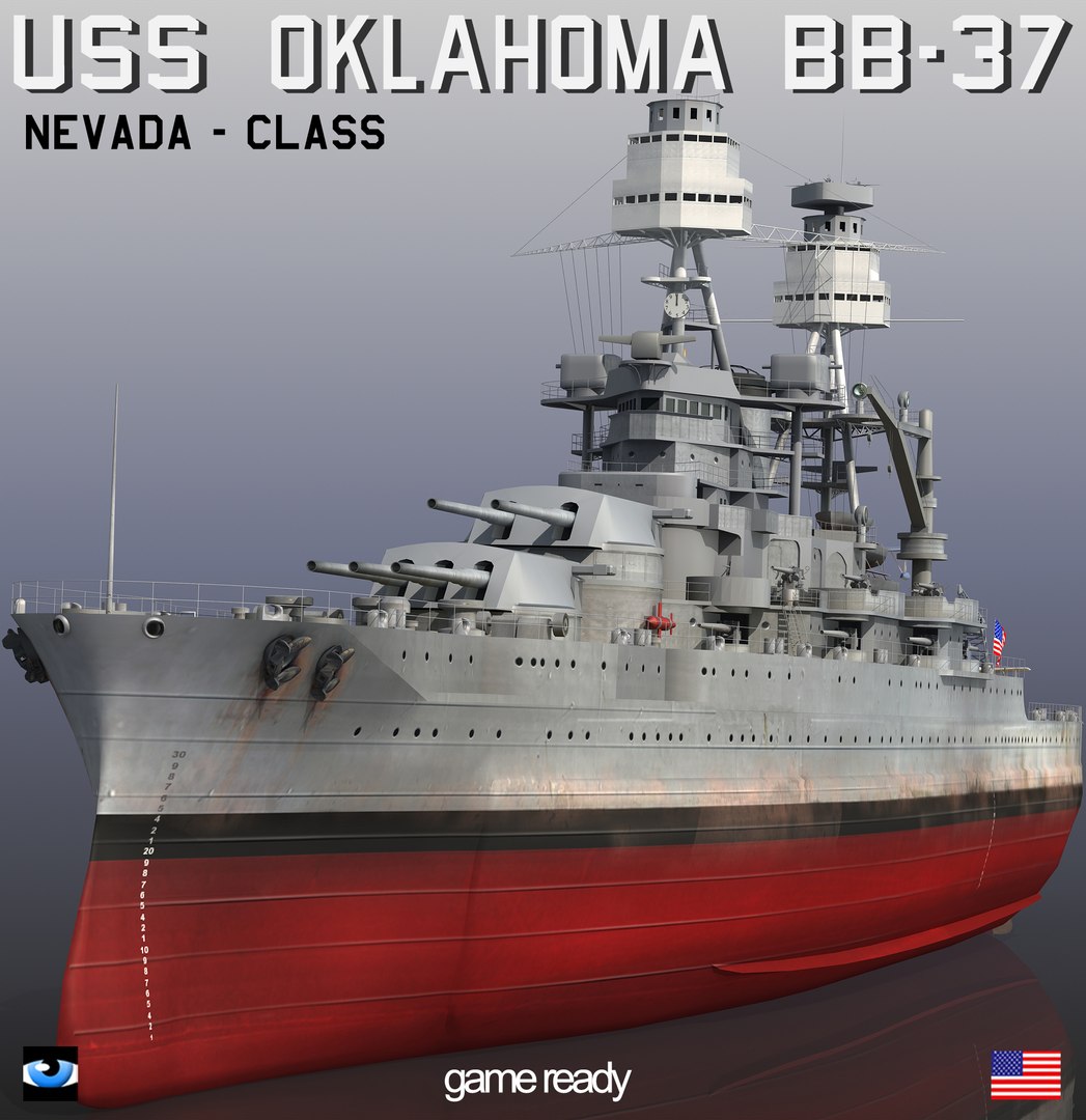 3D model USS Oklahoma BB-37 Nevada class battleship - TurboSquid 2086973