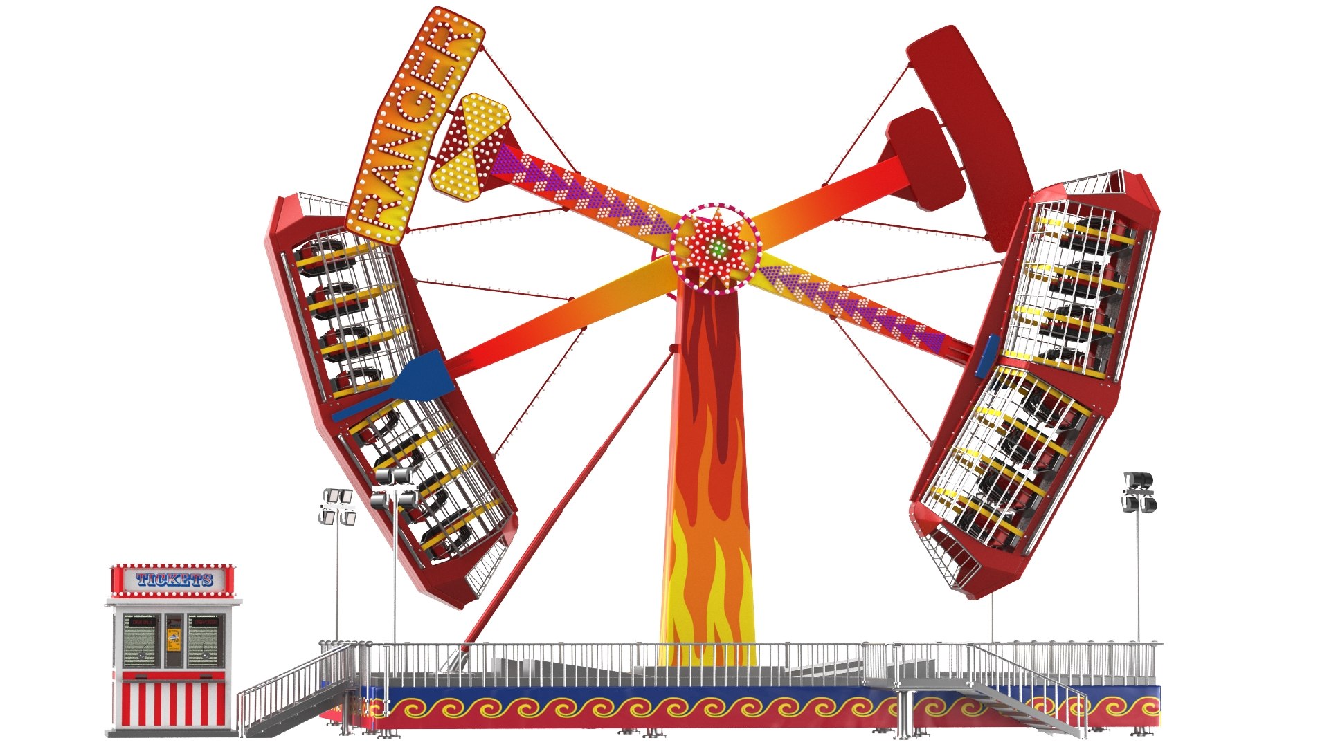 3D Model Ranger Ride Amusement Carousel - TurboSquid 1973594