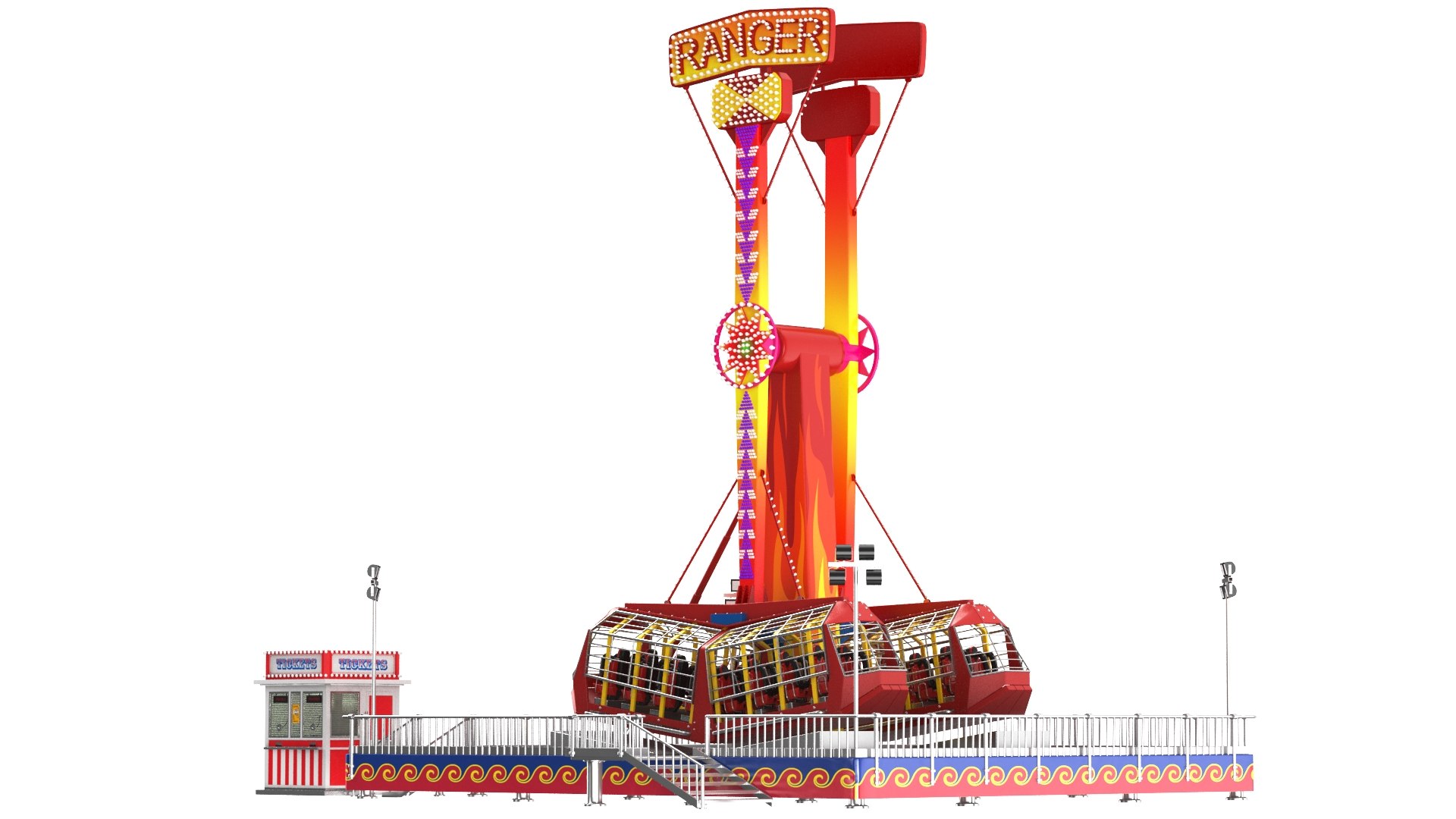 3D Model Ranger Ride Amusement Carousel - TurboSquid 1973594