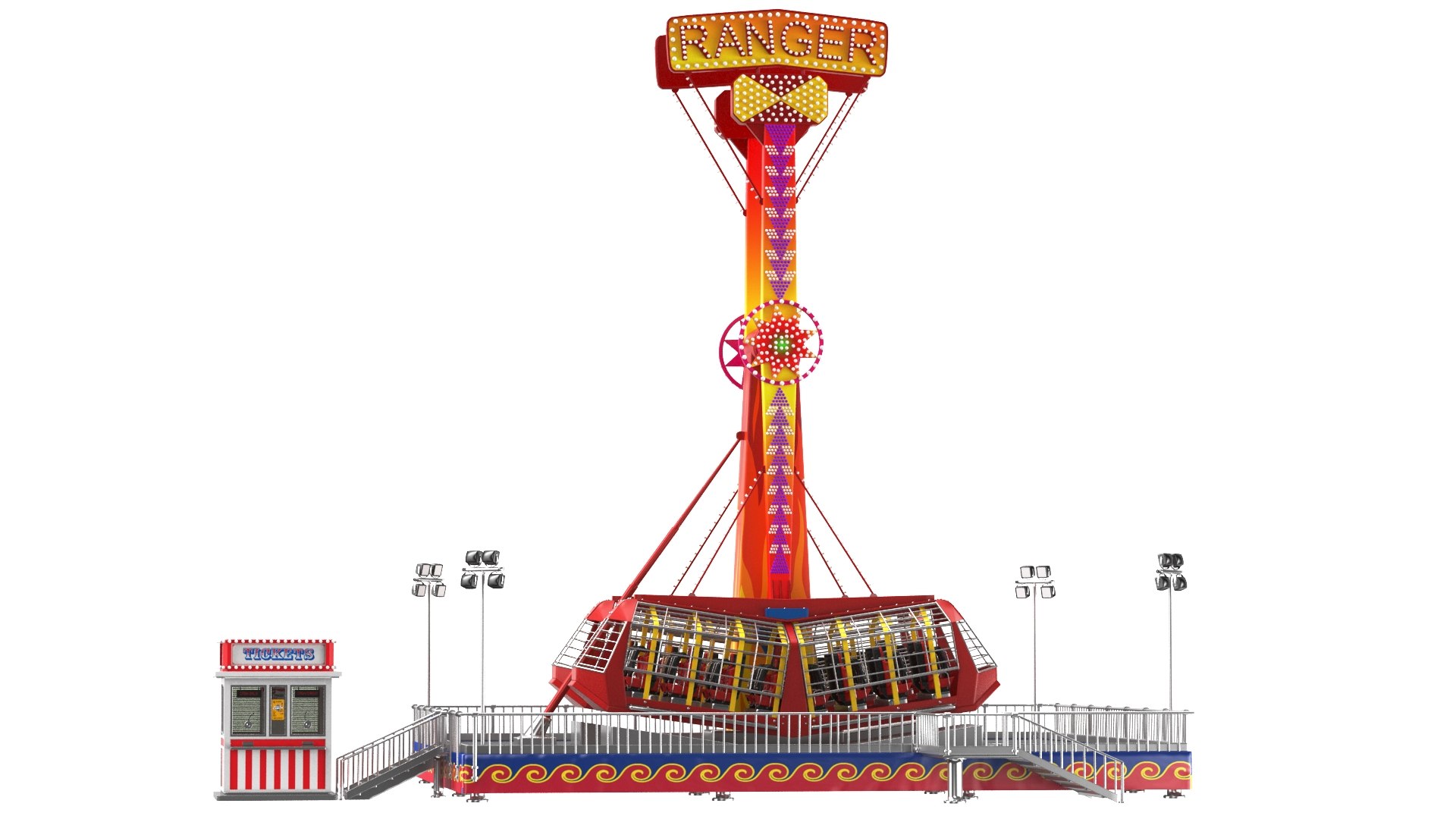 3D model Ranger Ride Amusement Carousel - TurboSquid 1973594