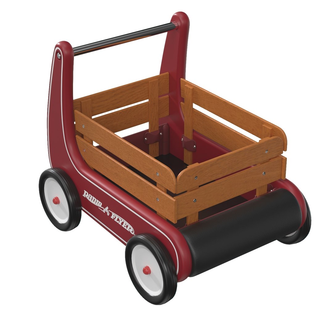 3D Radio Flyer Classic Walker Wagon Wood Walker Toddler Toy PBR ...