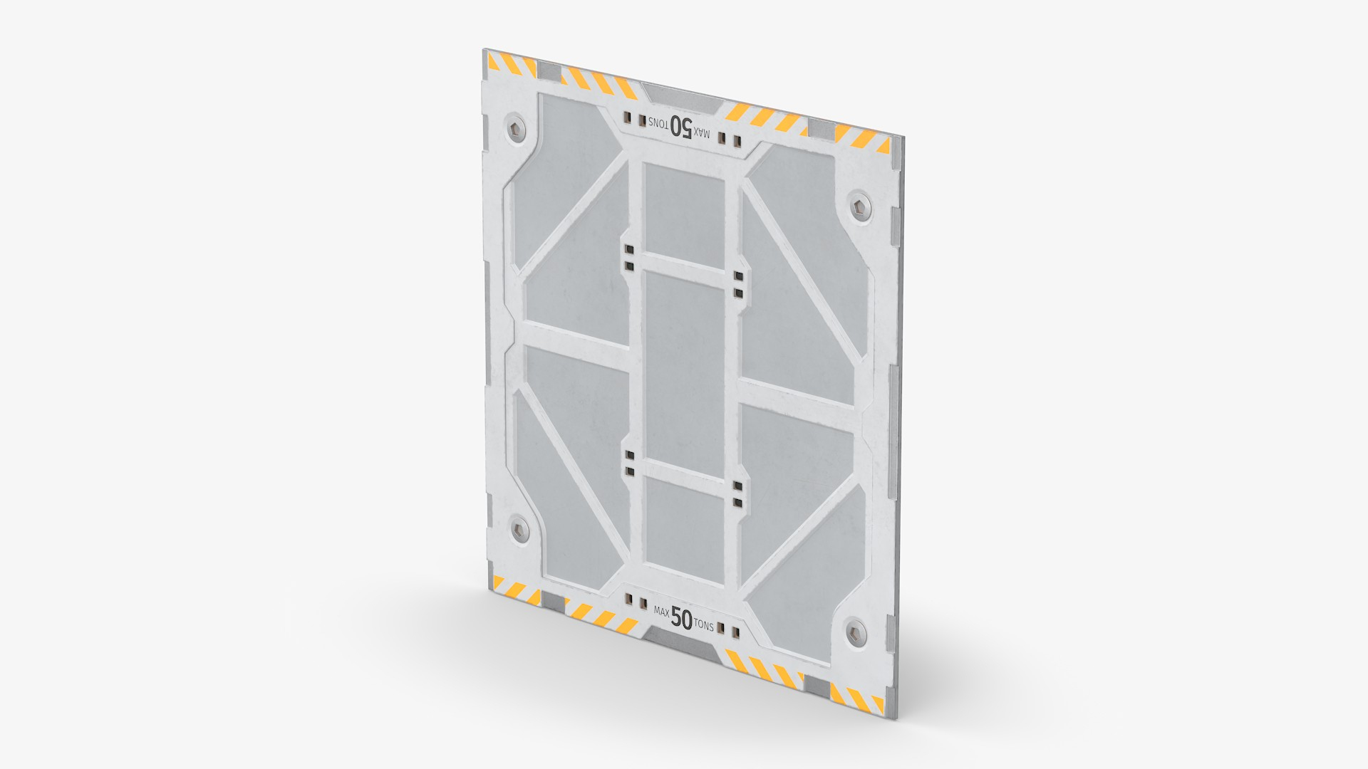 3D Reinforced Hatch Plate 50 Tons White Model - TurboSquid 2446738