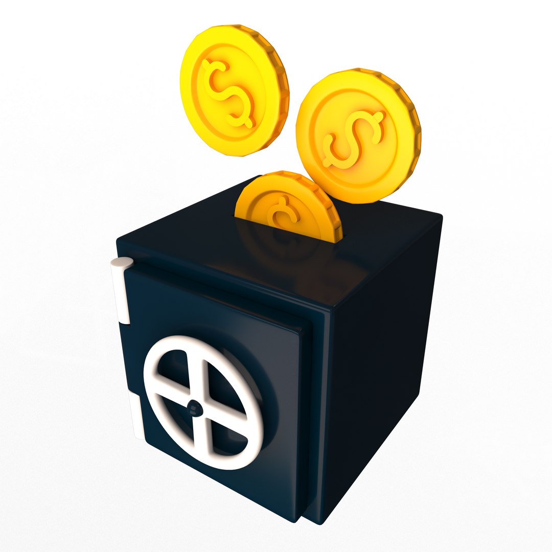 Safe Box With Golden Dollar Coins 3D Model - TurboSquid 2029887