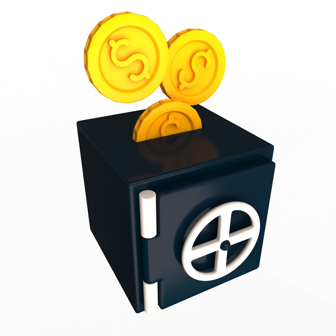 Safe Box With Golden Dollar Coins 3D Model - TurboSquid 2029887
