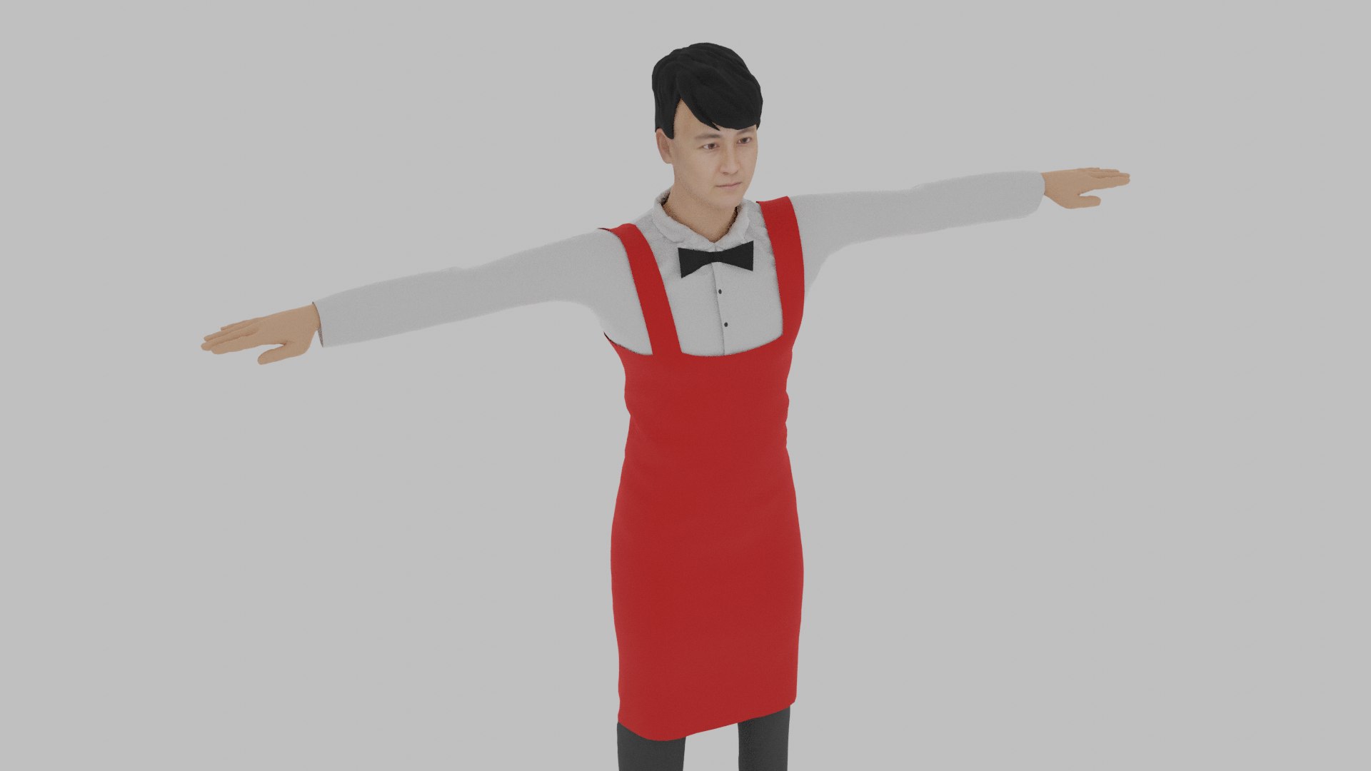 3D Waiter Man - TurboSquid 2021554