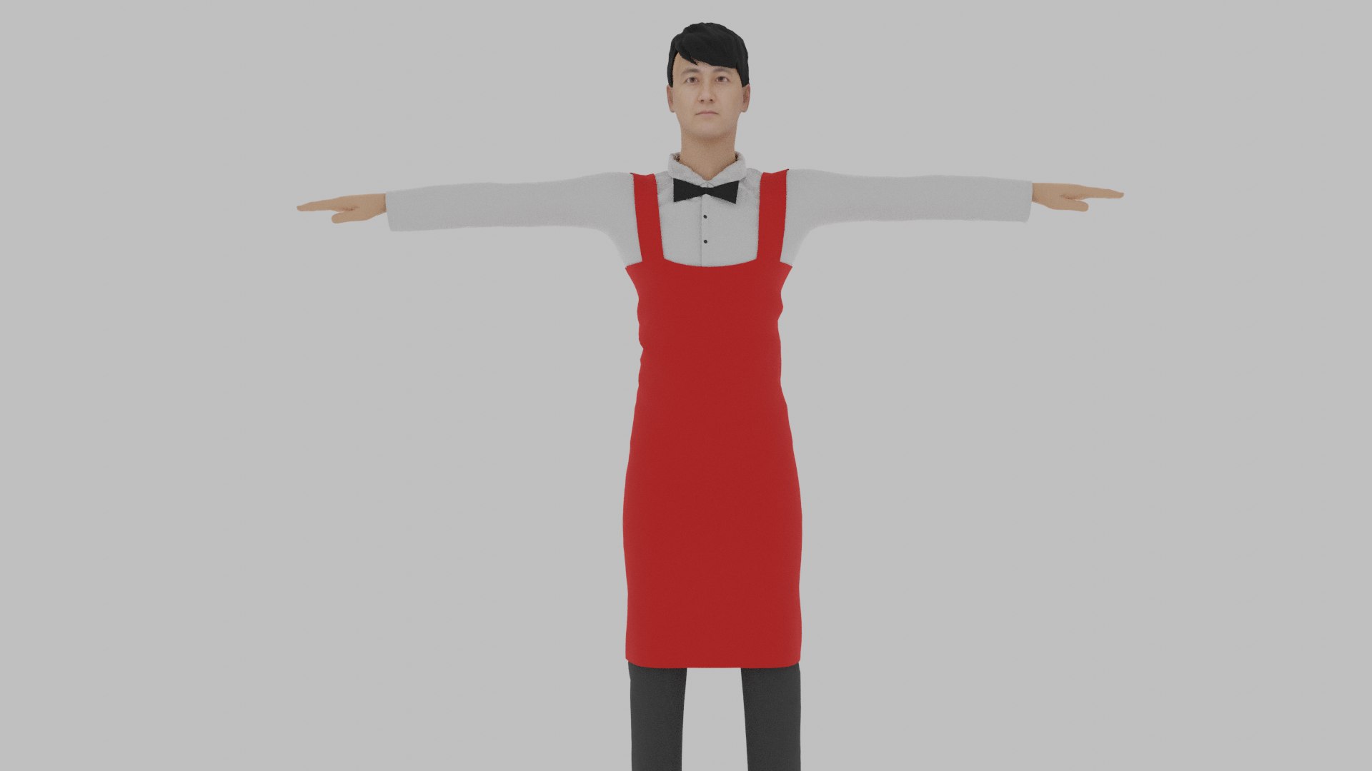 3D Waiter Man - TurboSquid 2021554
