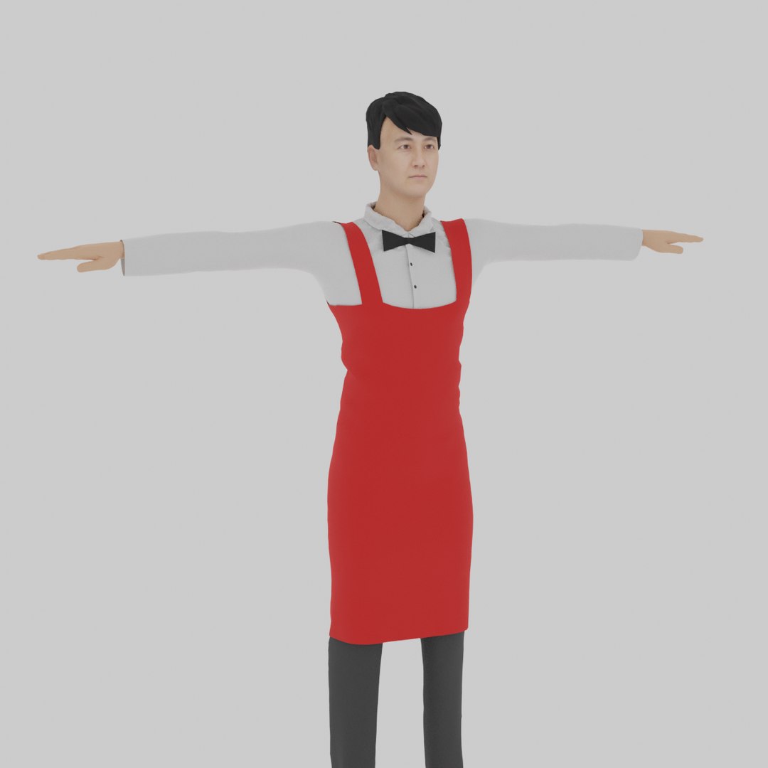 3D Waiter Man - TurboSquid 2021554