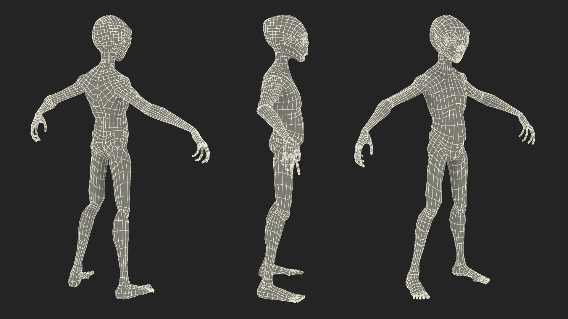 3D Humanoid Alien Creature Rigged for Cinema - TurboSquid 2018610