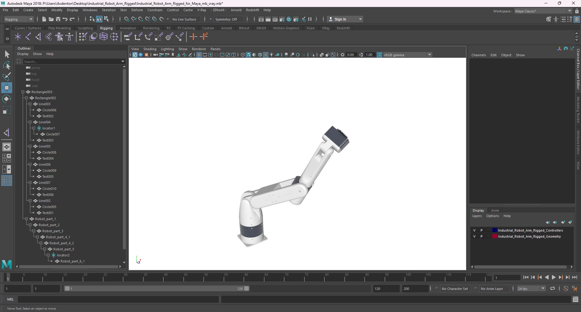 Industrial Robot Arm Rigged For Maya 3D Model - TurboSquid 2371469