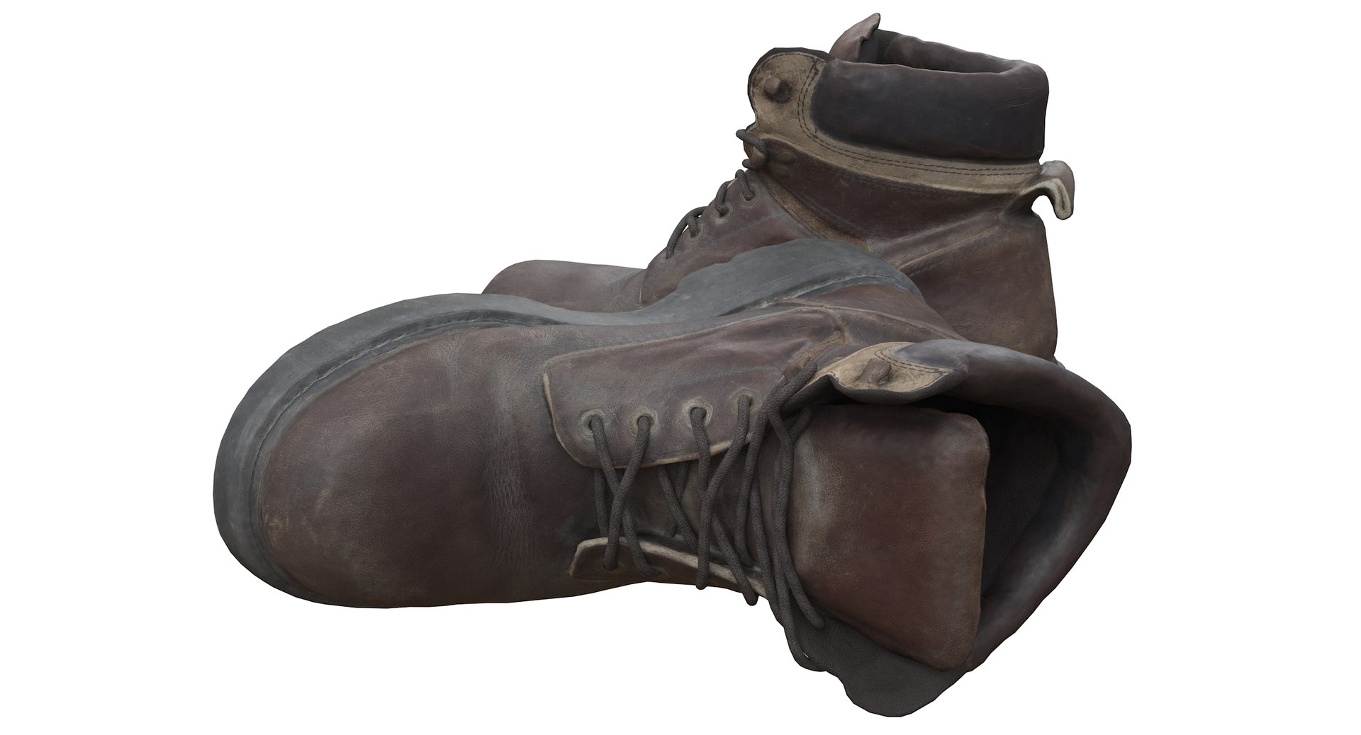 3D Old Leather Boots - TurboSquid 2039334