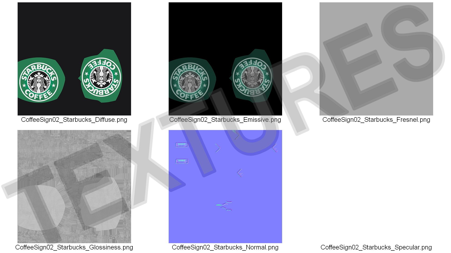 3D Model Corner Starbucks Signage Wall Mounted Light On - TurboSquid ...