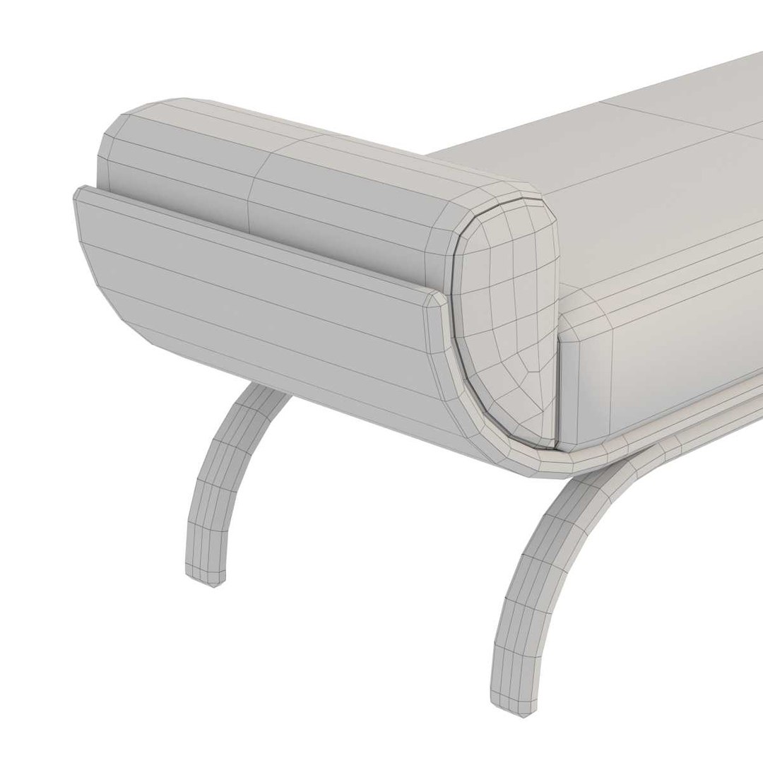 Bench Custom Curved Arms Model - TurboSquid 1602247