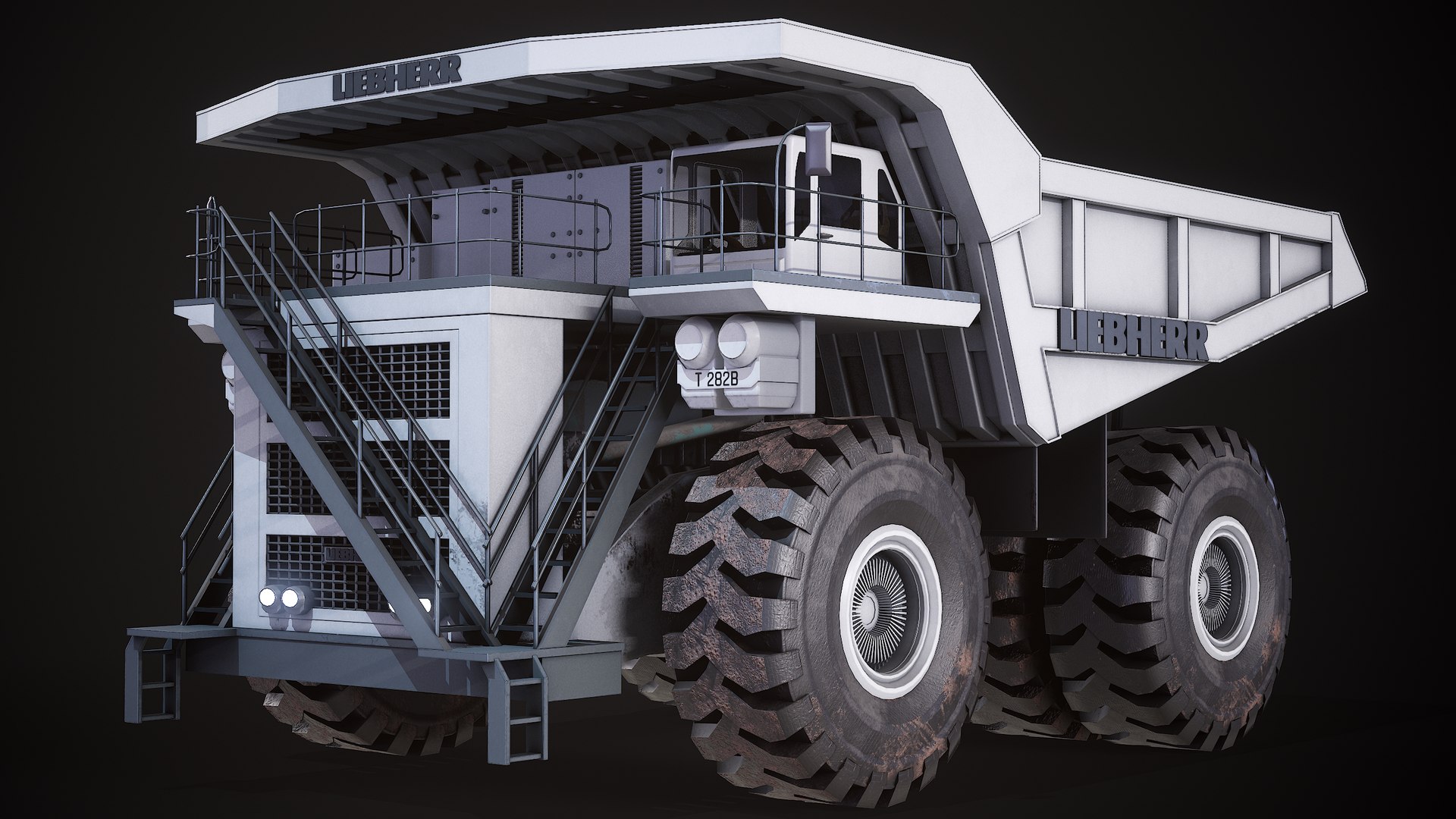 modelo 3d Camión volquete para minería Liebherr T282 Series White PBR - TurboSquid 1712464