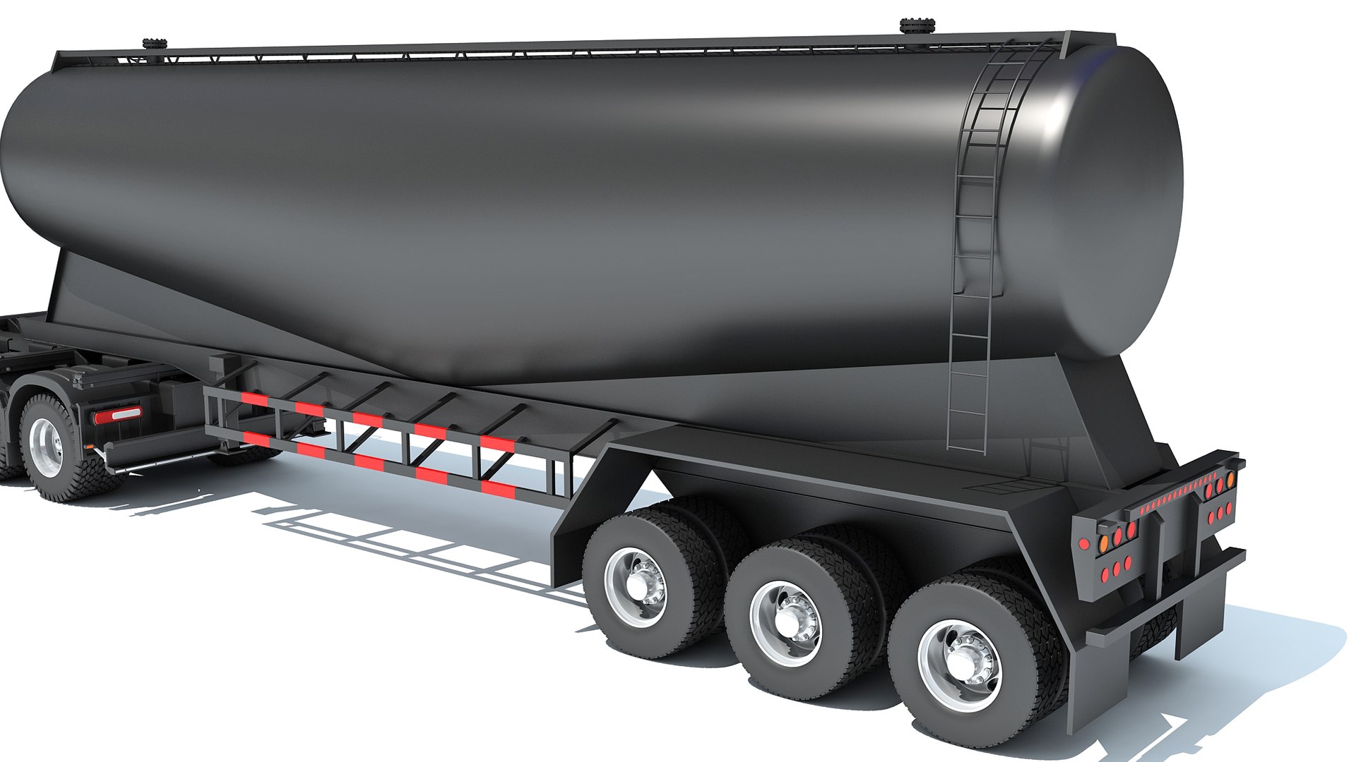 3D Truck With Tank Trailer Model - TurboSquid 1902642