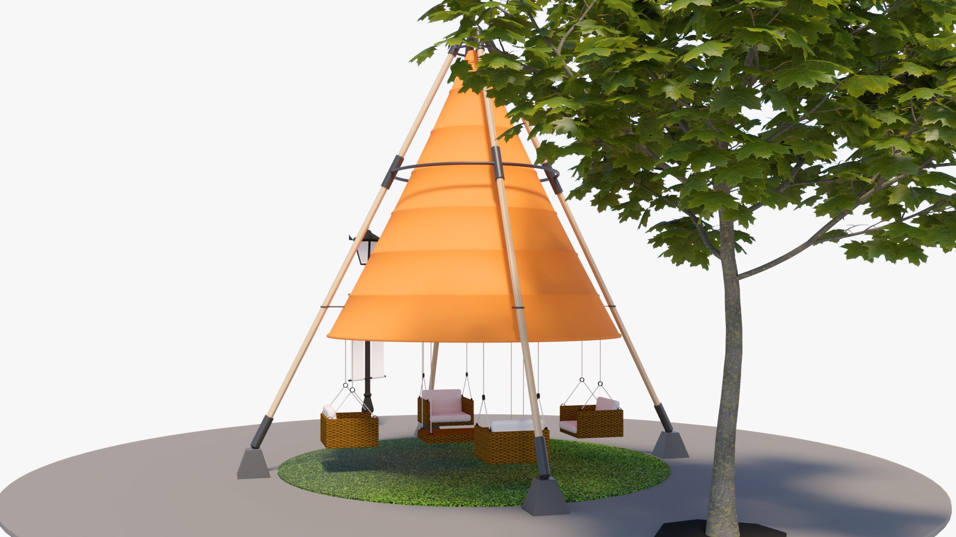 Cozy Park Seating With Canopy 3D Model - TurboSquid 2219917