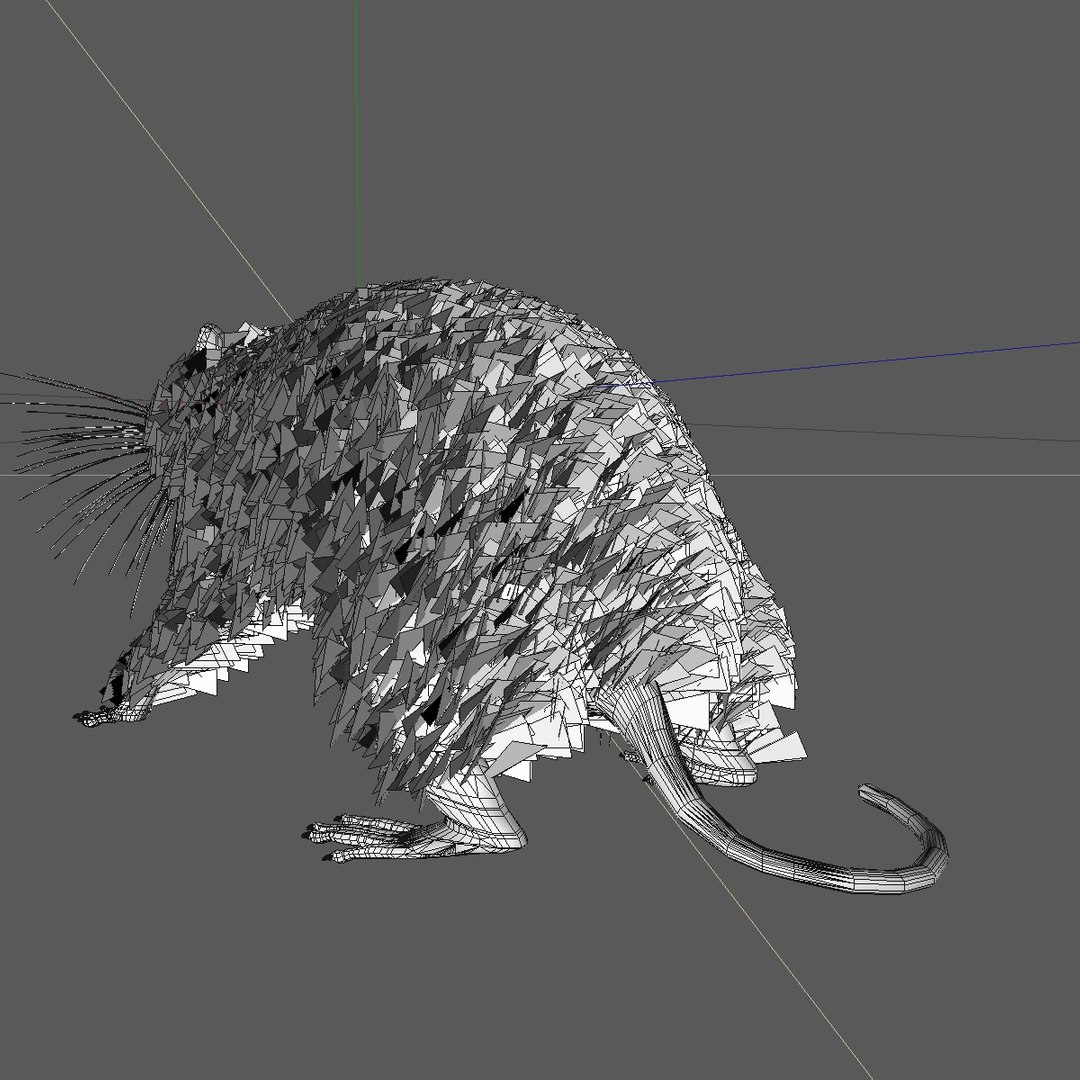 grey mouse rat standing 3d c4d