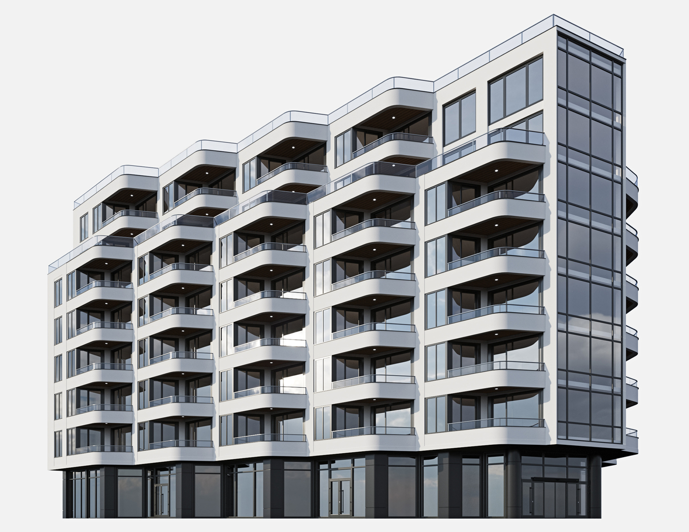 3D building modern residential model - TurboSquid 1668924