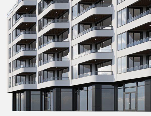 3D building modern residential model - TurboSquid 1668924