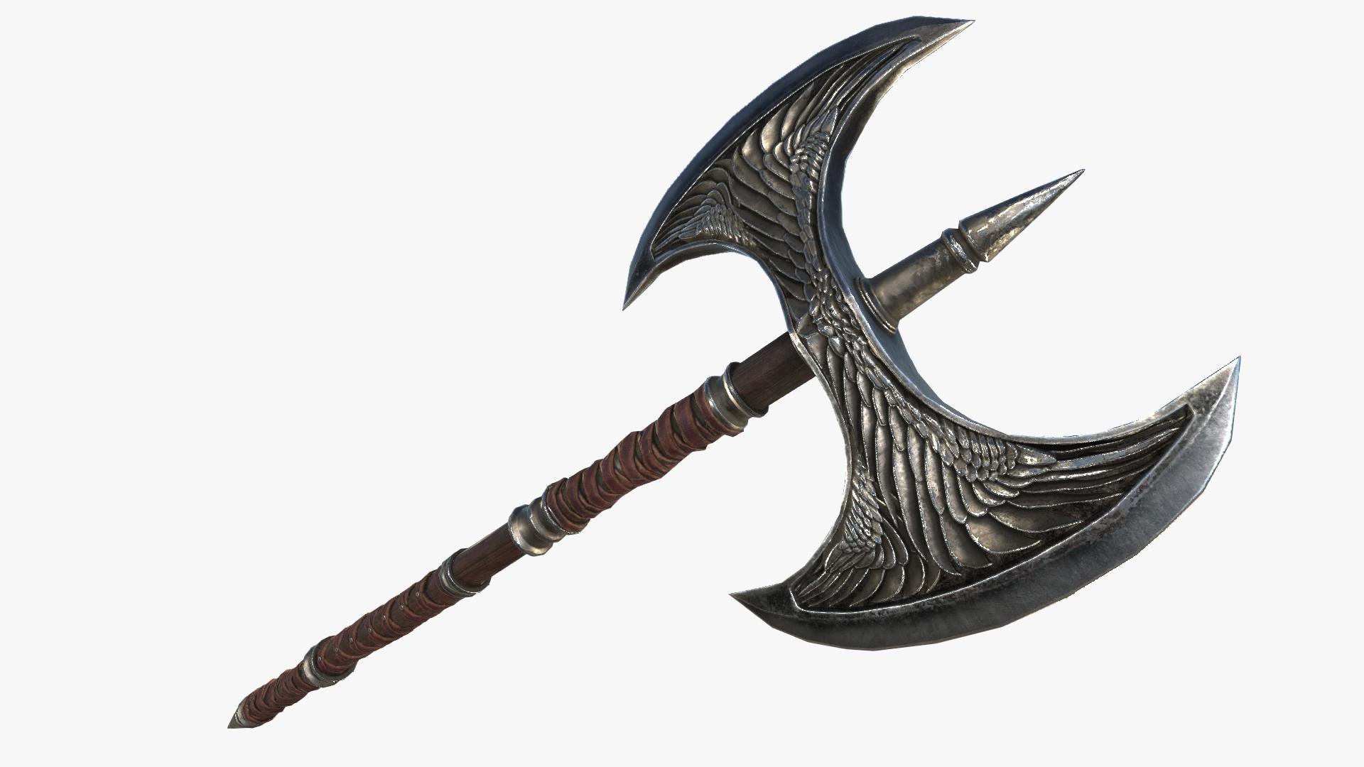 3D Fantasy Axe RPG Great Axe Battle Axe Great-axe Battle-axe Hand ...