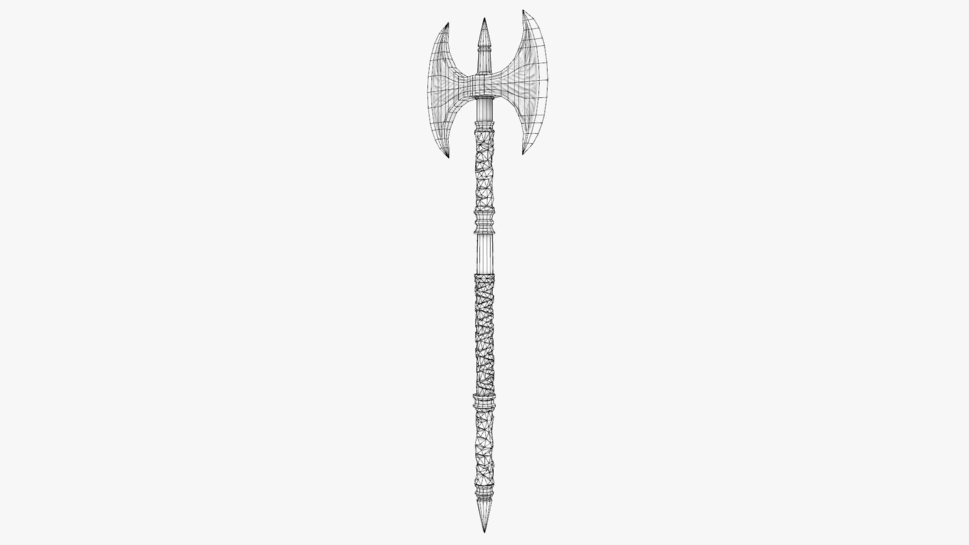 3D Fantasy Axe RPG Great Axe Battle Axe Great-axe Battle-axe Hand Battle Ax Two Handed Pick ...
