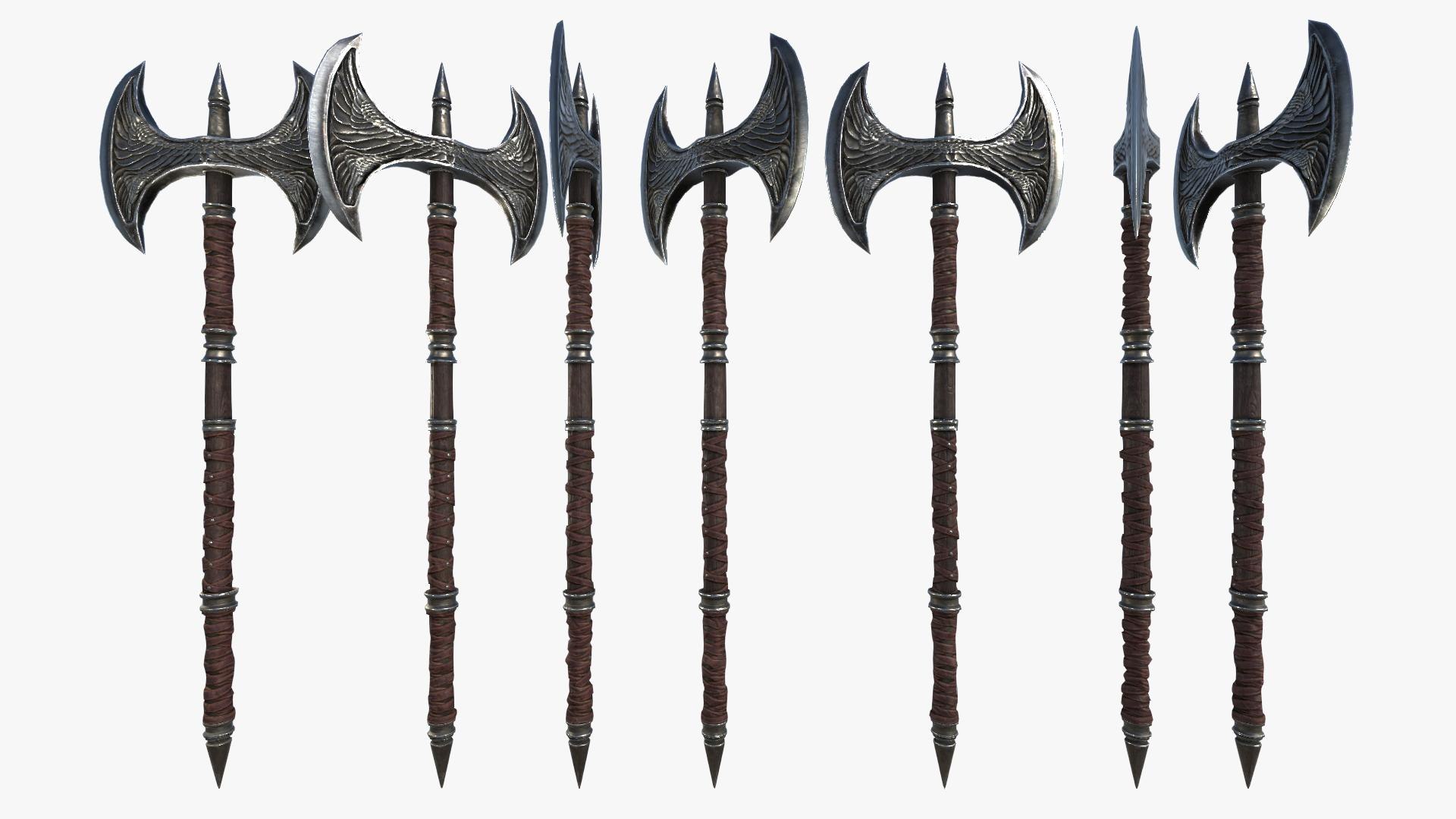 3D Fantasy Axe RPG Great Axe Battle Axe Great-axe Battle-axe Hand ...