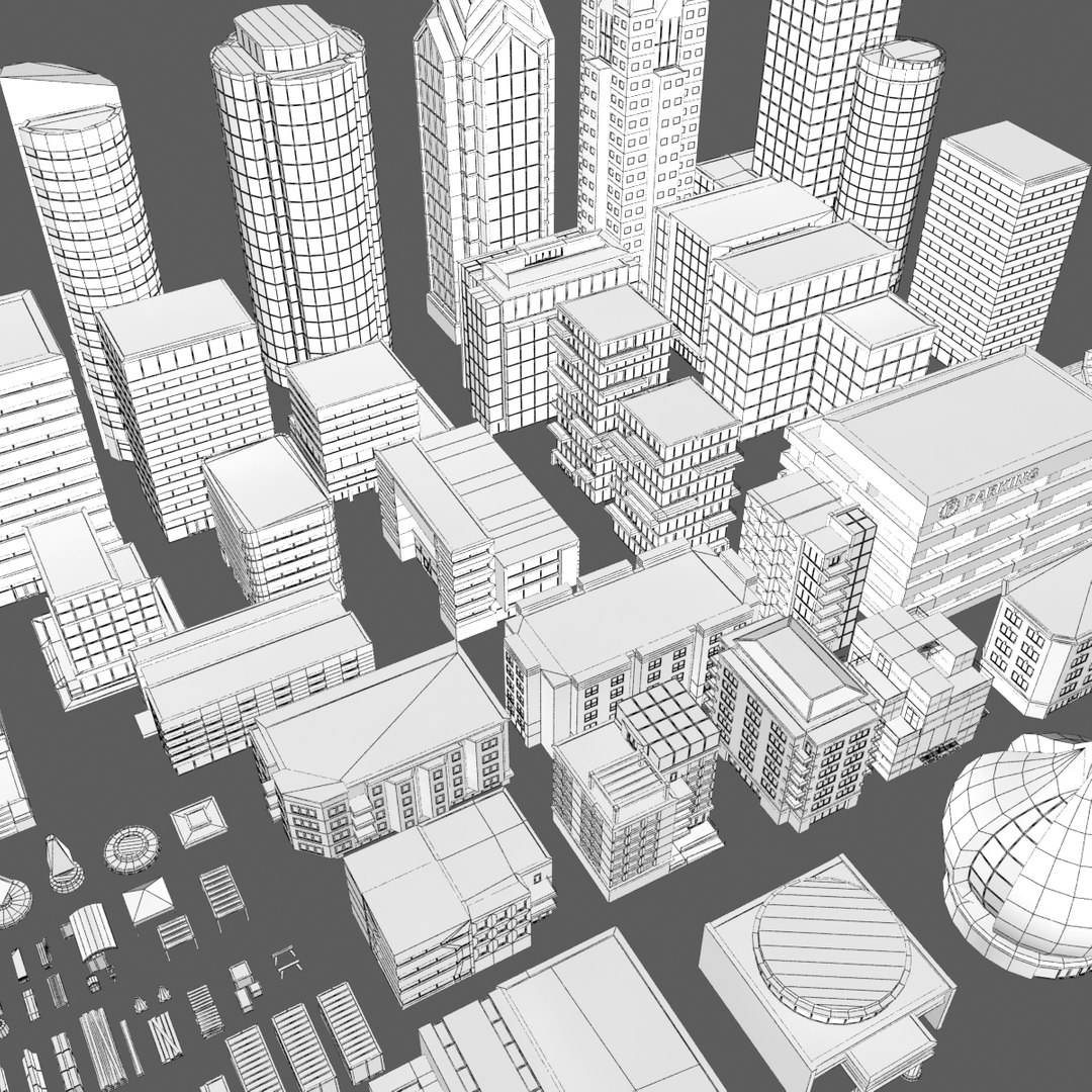 3D - modern city builder model - TurboSquid 1159792
