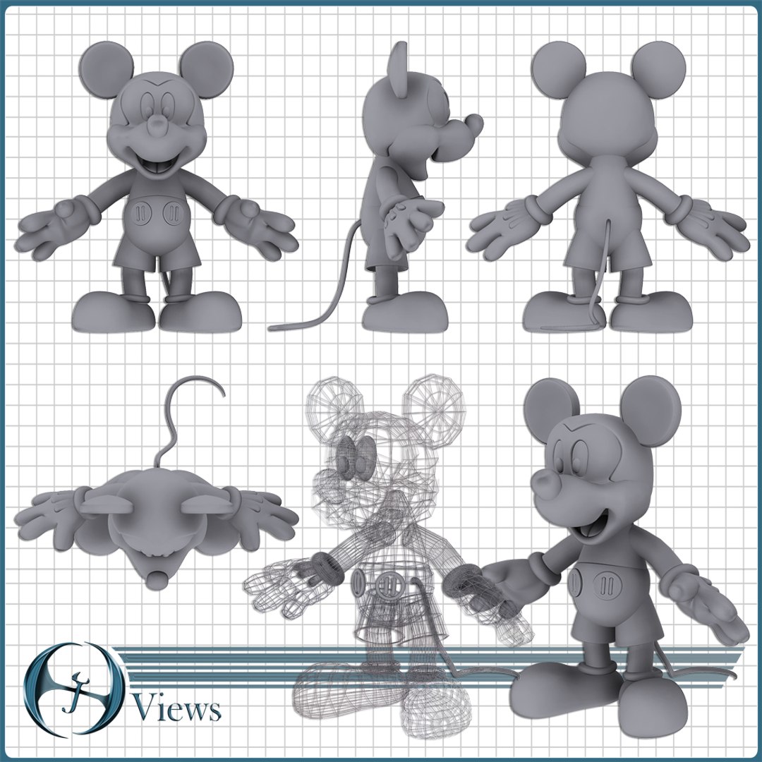 2 Mickey Minnie 3d Model