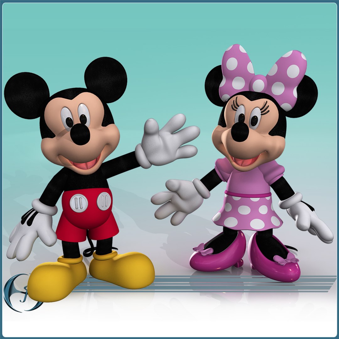 2 Mickey Minnie 3d Model