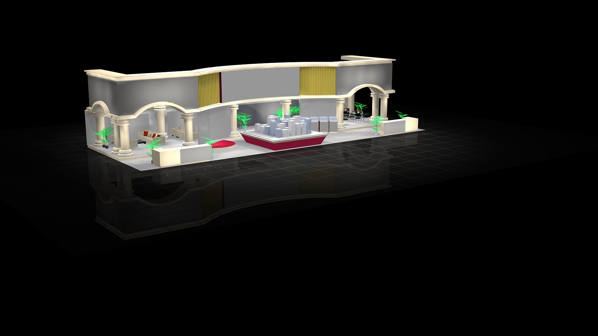 3D 3 Side Open Stand Booth 12 x 6 model - TurboSquid 1866493