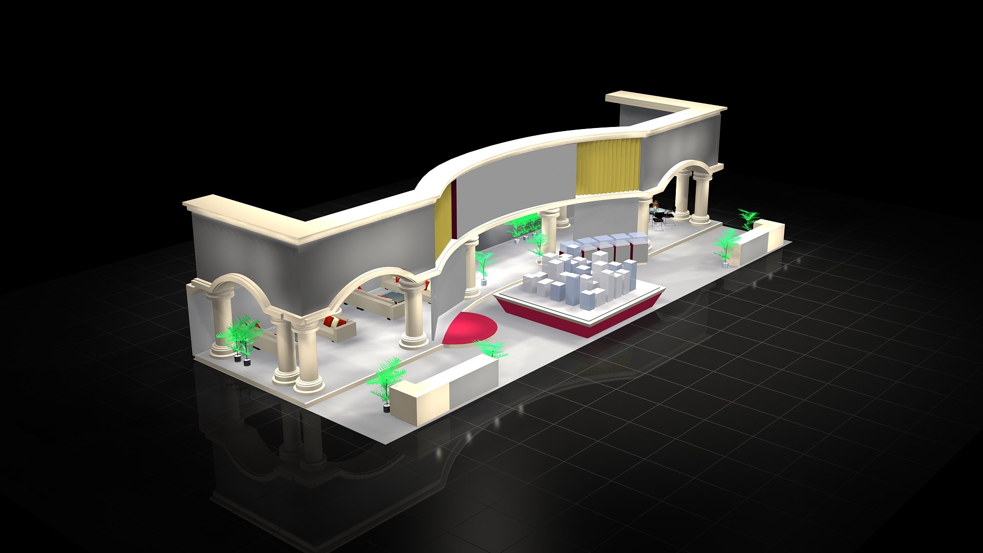 3D 3 Side Open Stand Booth 12 x 6 model - TurboSquid 1866493