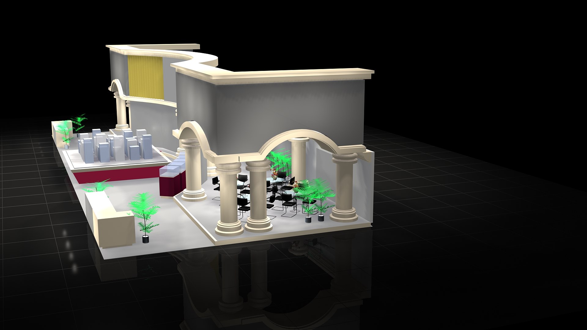 3D 3 Side Open Stand Booth 12 x 6 model - TurboSquid 1866493