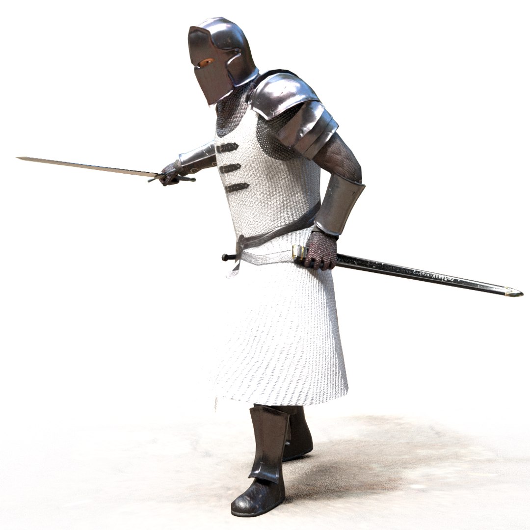 3d Model Of Crusader Rigged Sword