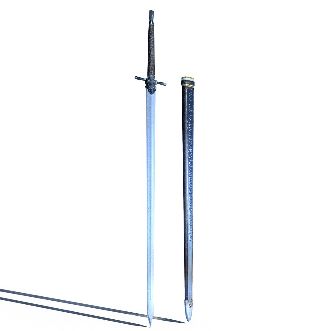 3d Model Of Crusader Rigged Sword