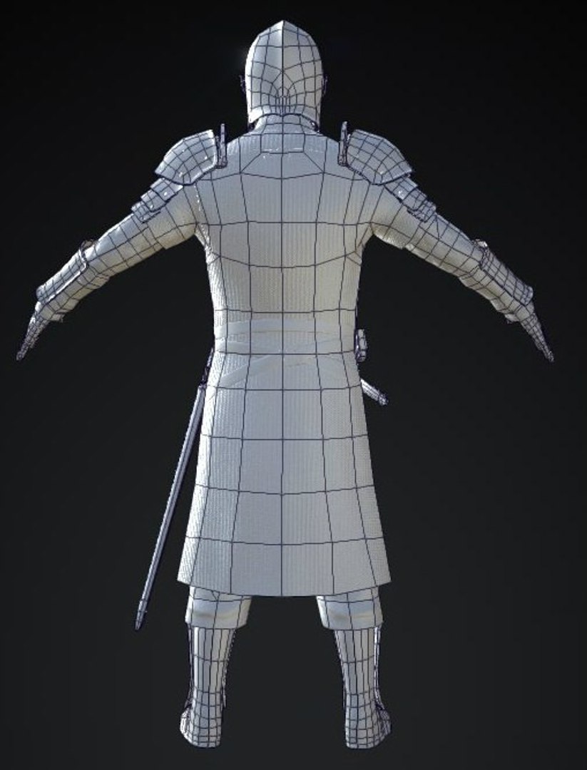 3d Model Of Crusader Rigged Sword