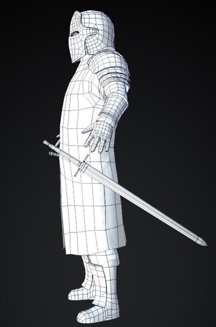 3d Model Of Crusader Rigged Sword