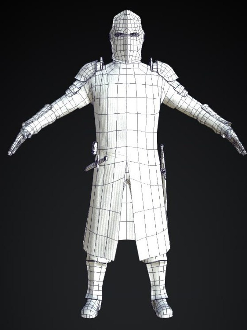 3d Model Of Crusader Rigged Sword