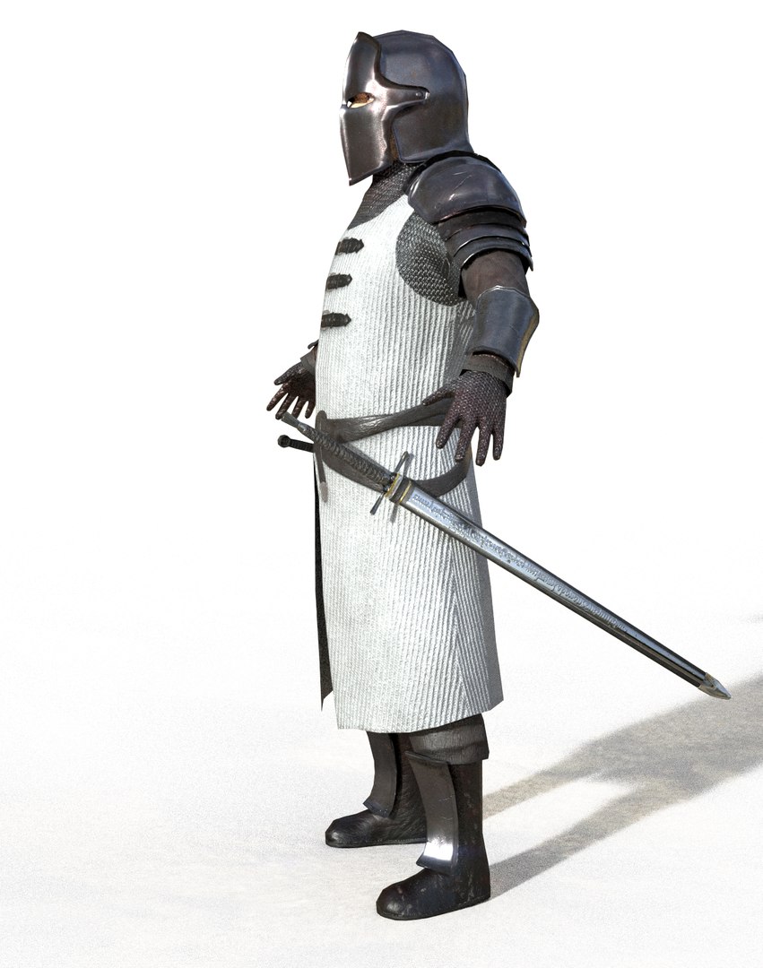 3d Model Of Crusader Rigged Sword