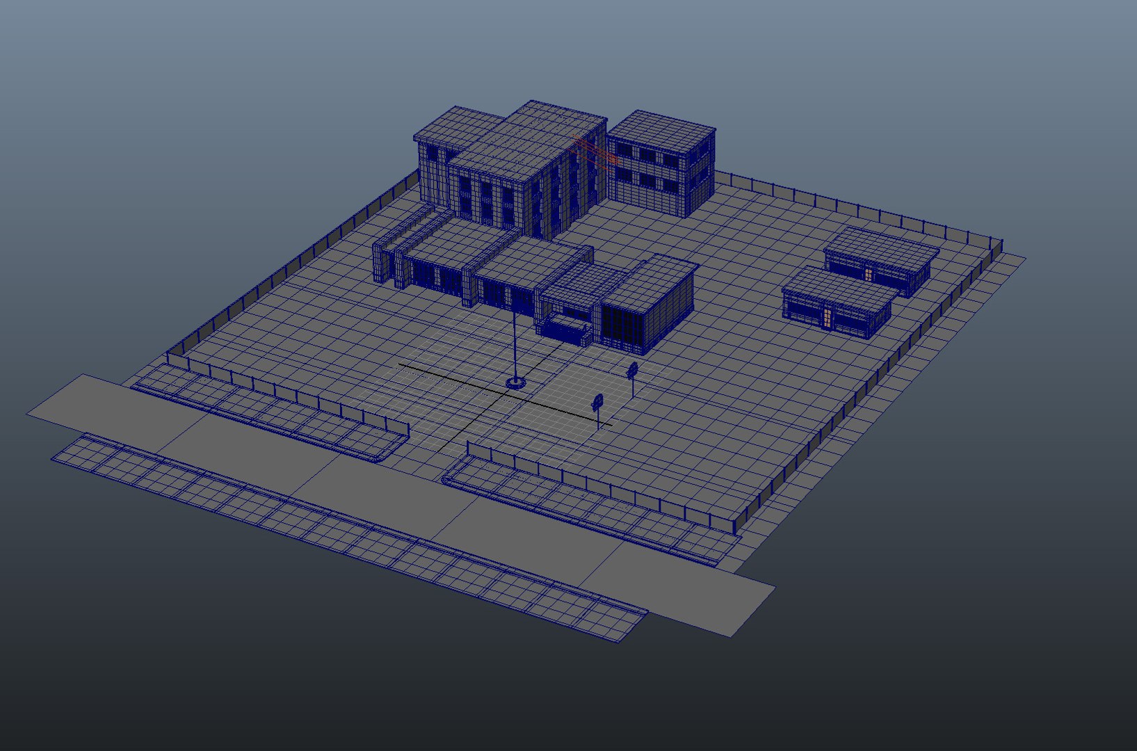 3d Model School Cartoon