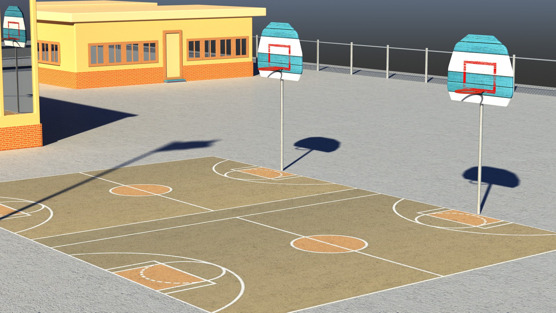 3d Model School Cartoon