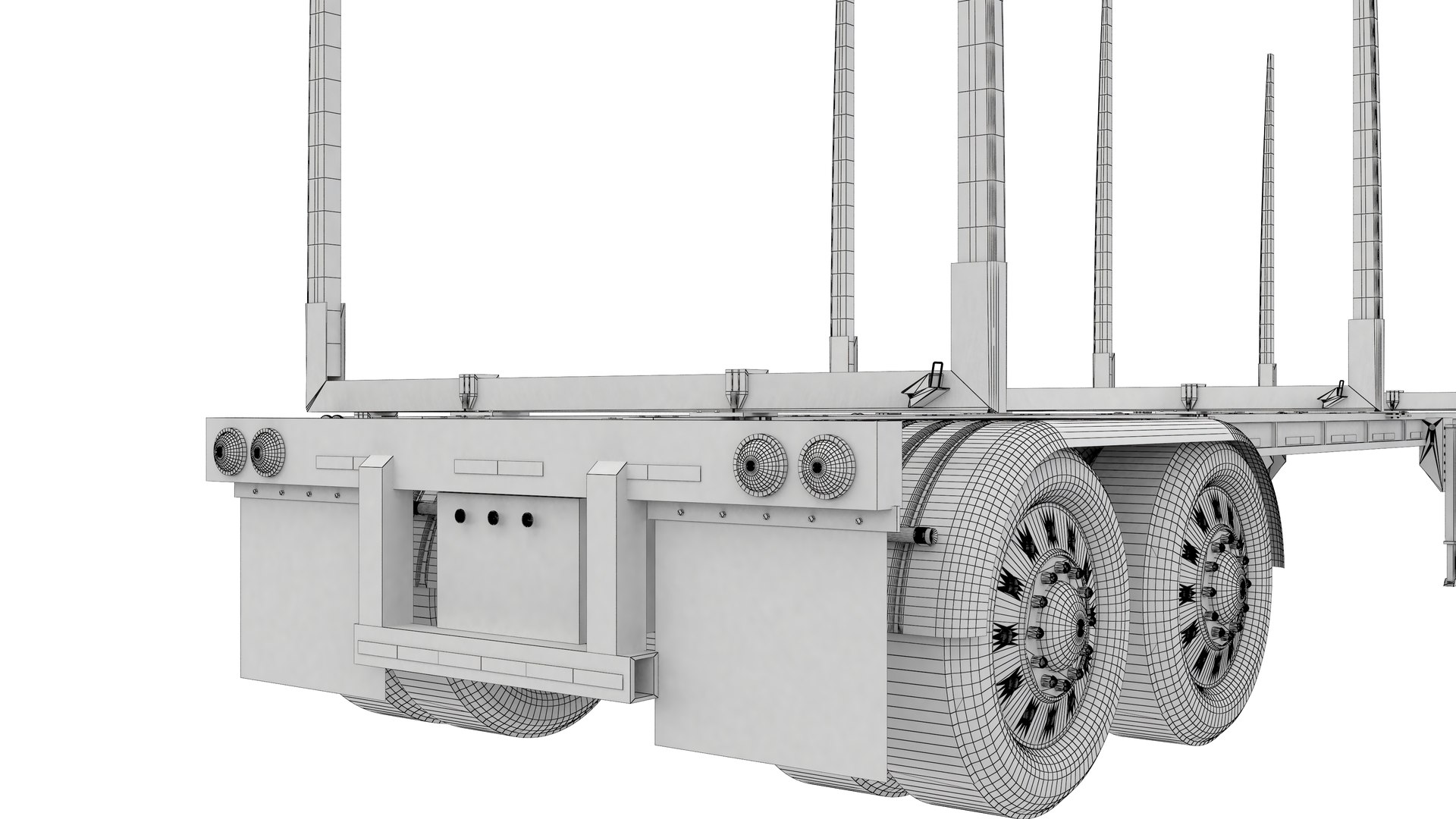 Logging Trailer Empty 3D Model - TurboSquid 1779119